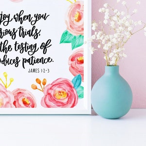Count It All Joy Print - James 1:2-3 - Christian Prints - Bible Verse ...