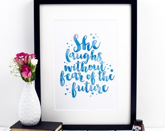 She Laughs Without Fear of the Future Print Proverbs 31:25 | Etsy