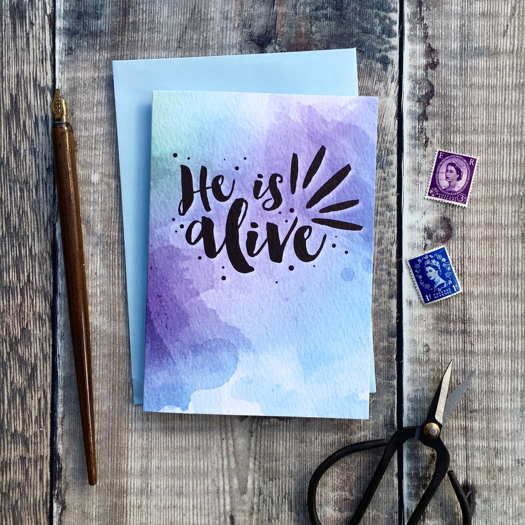 He is Alive Card - Baptism Card - Easter Card - Christian Cards ...