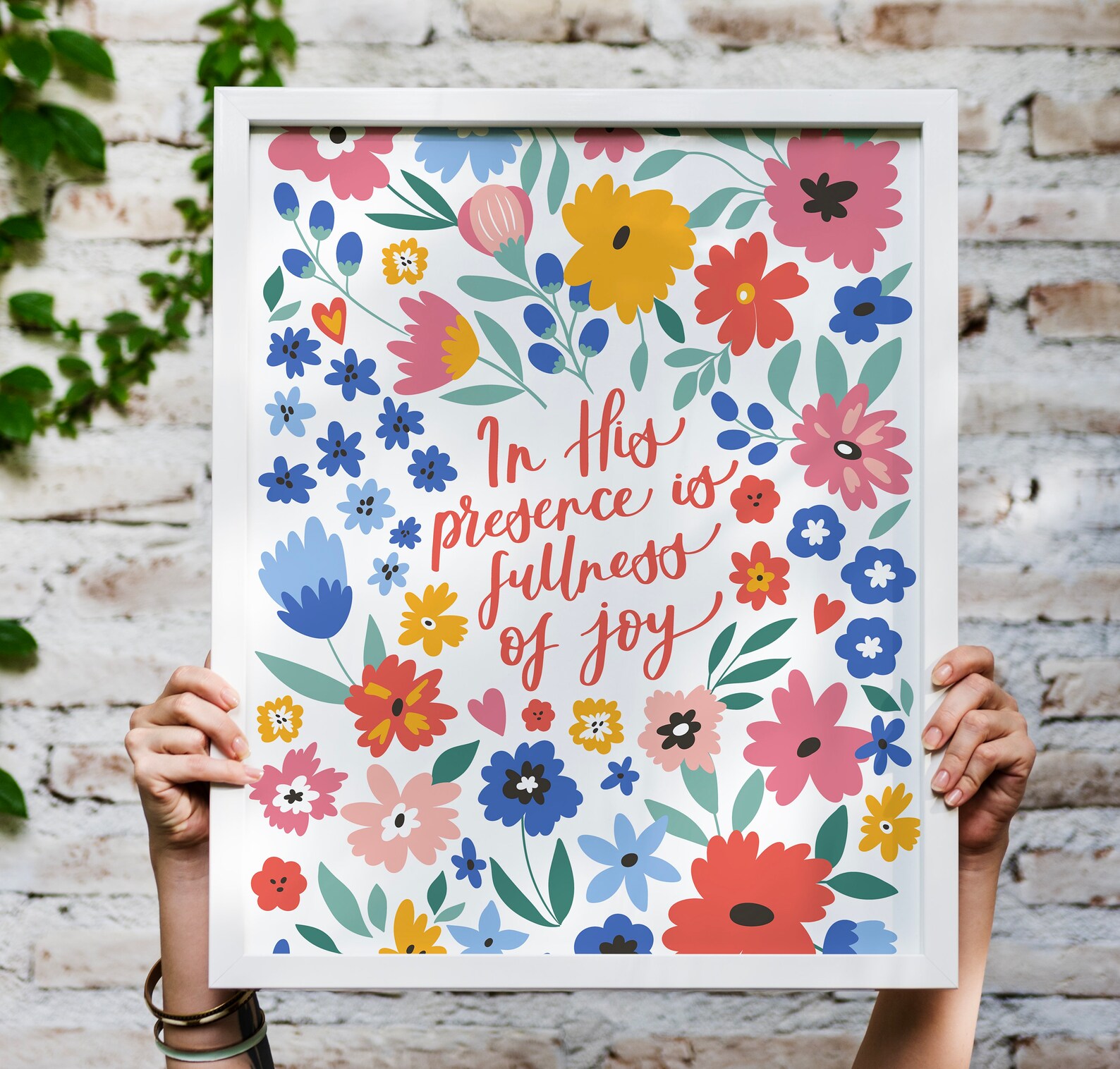 In His Presence is Fullness of Joy Print - Psalm 16:11 - Floral ...