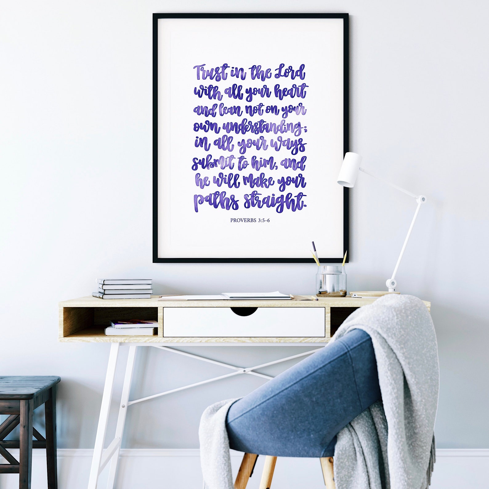 Trust in the Lord Calligraphy Print Proverbs 3:5-6 - Etsy