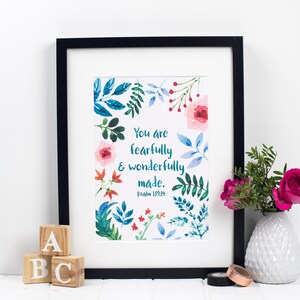 You Are Fearfully and Wonderfully Made Print 2 - Psalm 139:14- Nursery ...