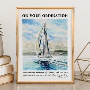 Personalised Ordination Sail Print - Ordination Gift - Personalised ...