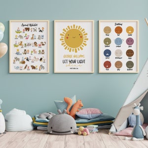 Set of 3 Personalised Preschool Print Set - Home Decor - Nursery Art ...