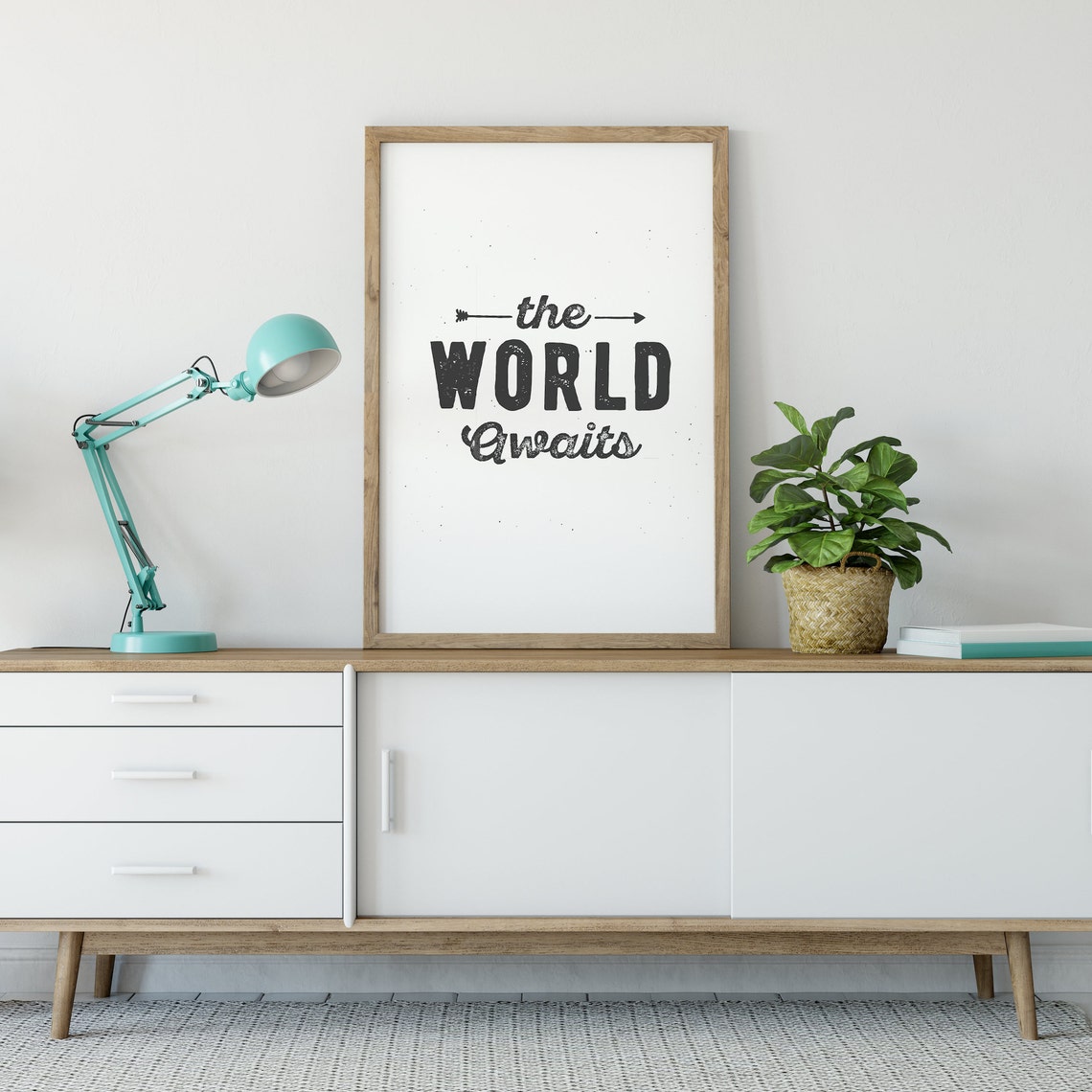 The World Awaits Print Inspirational Quote Typography - Etsy UK