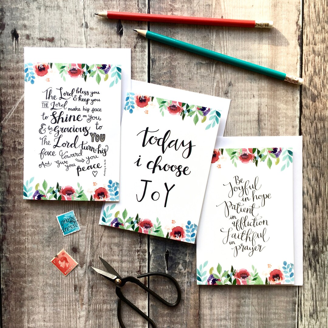 6 Floral Faith Encouragement Cards - Christian Gifts - Christian Cards ...