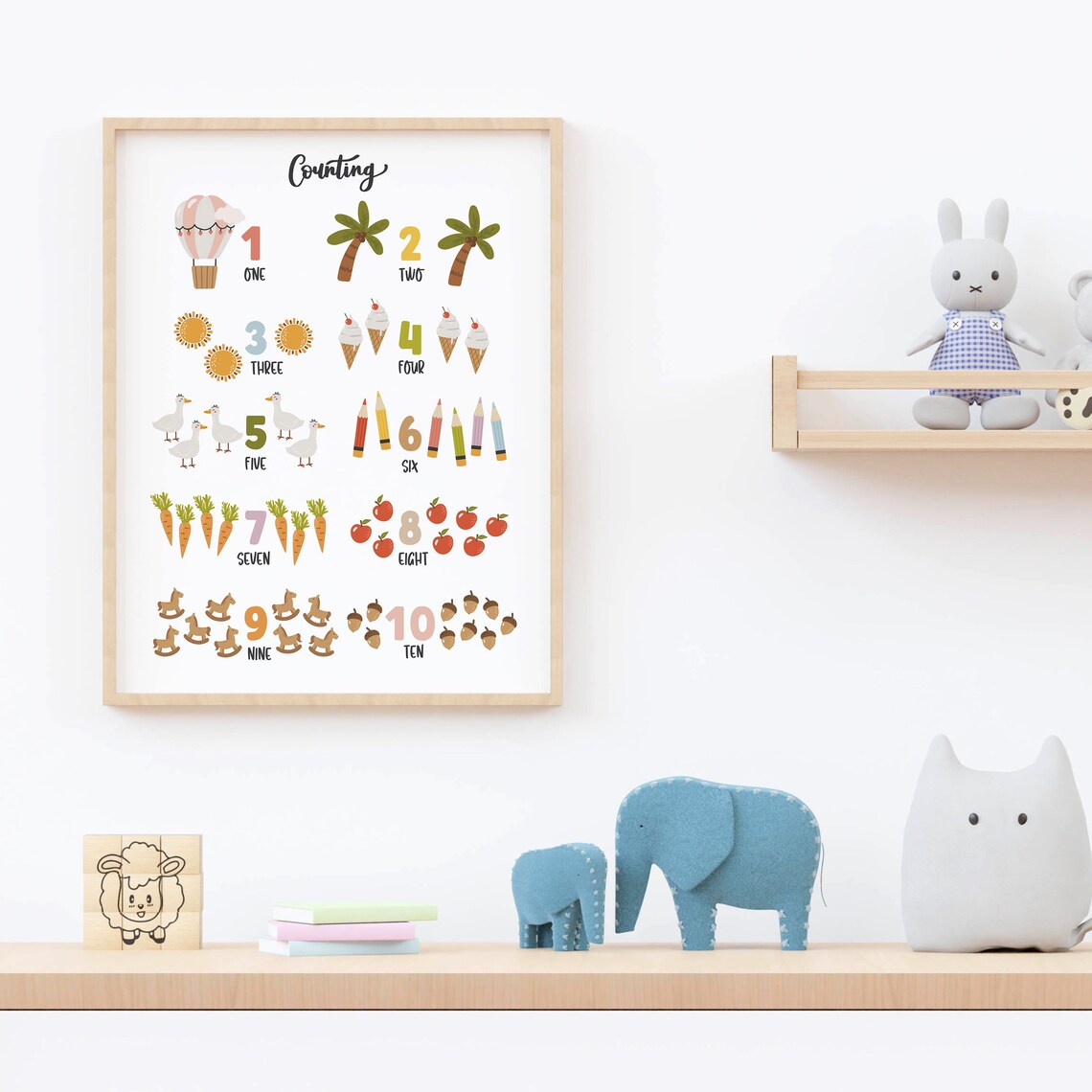 Counting Educational Print - Nursery Wall Art - Preschool Poster - Kids ...