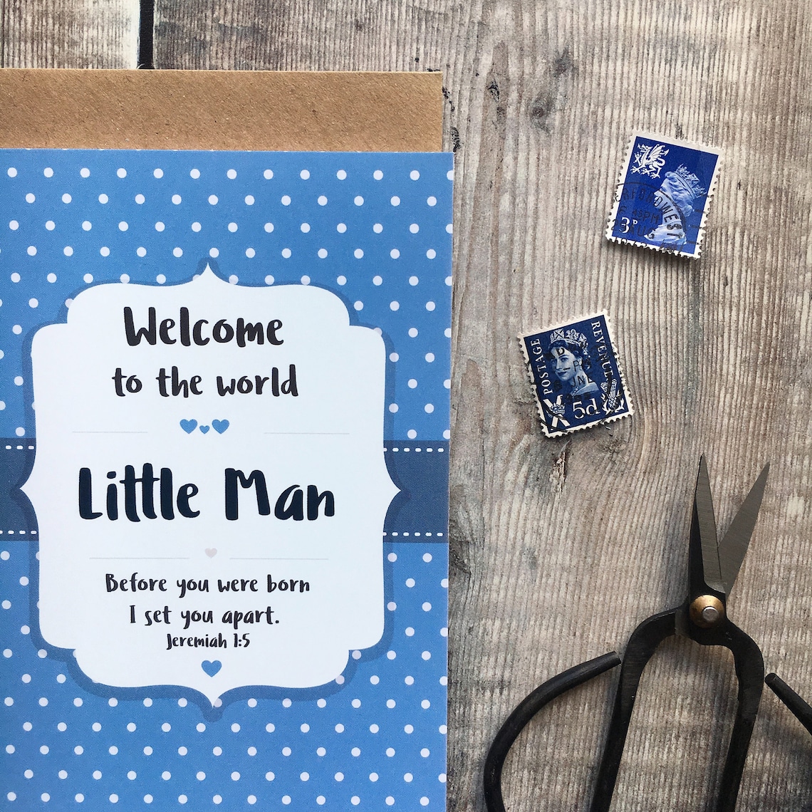 Welcome to the World Little Man Card - Jeremiah 1:5 - Christian Cards ...