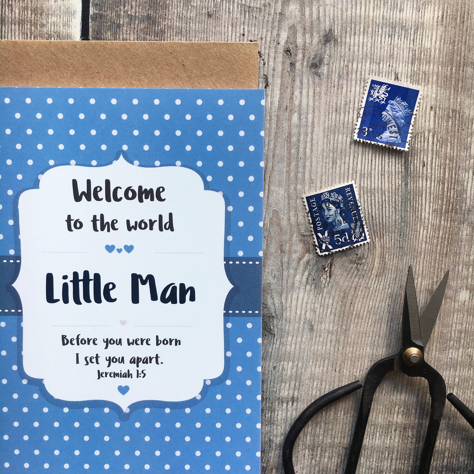 Welcome to the World Little Man Card - Jeremiah 1:5 - Christian Cards ...