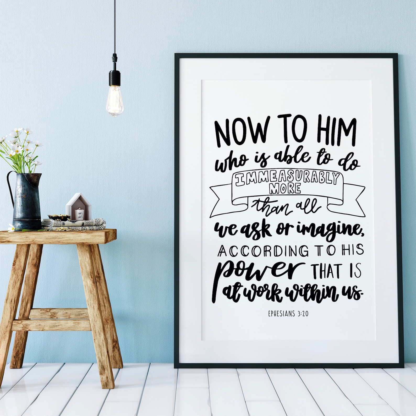 Now to Him Who is Able Print Ephesians 3:20 - Etsy UK