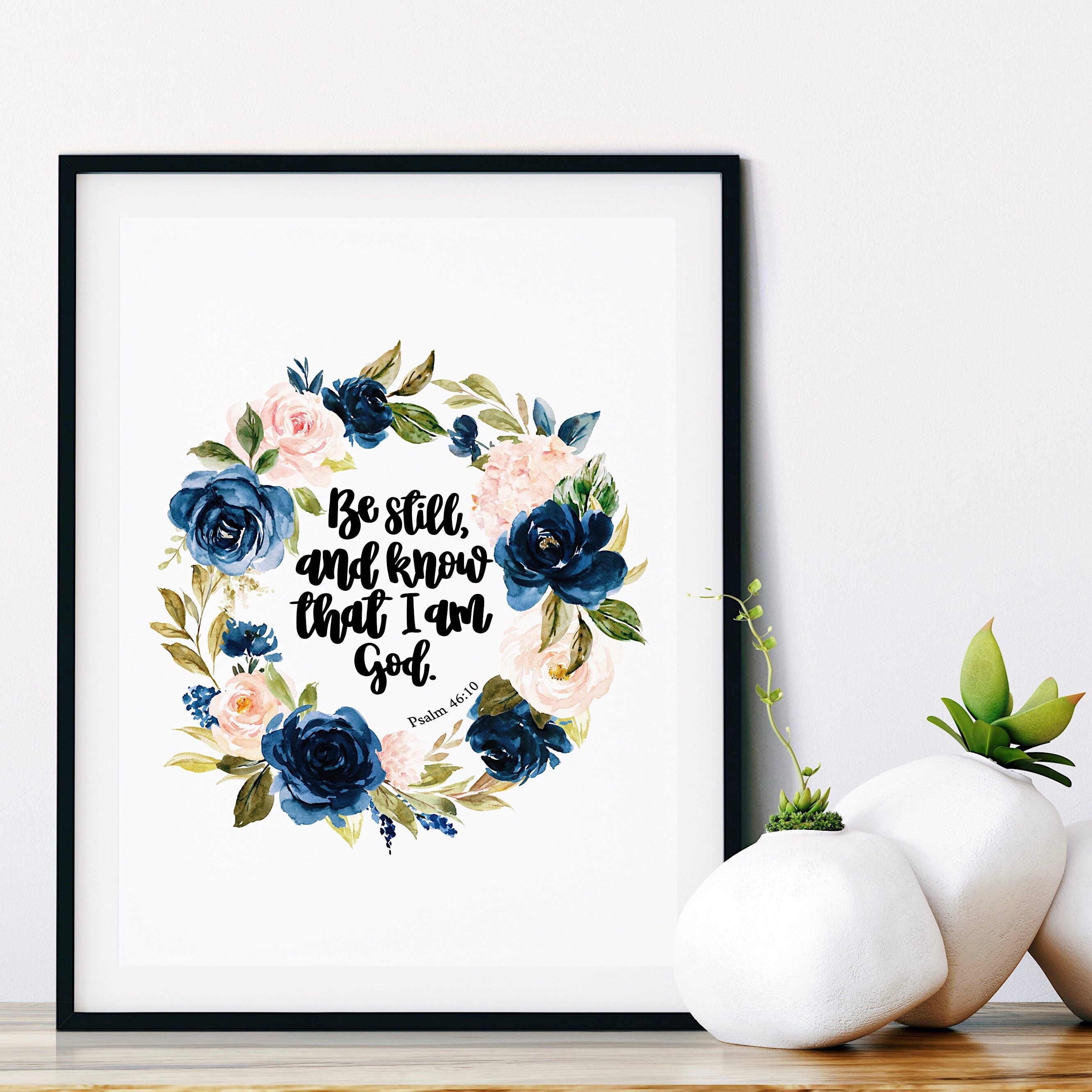 Bible Verse Print Set Of 3 Floral Watercolour | Etsy