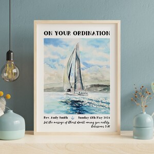 Personalised Ordination Sail Print - Ordination Gift - Personalised ...