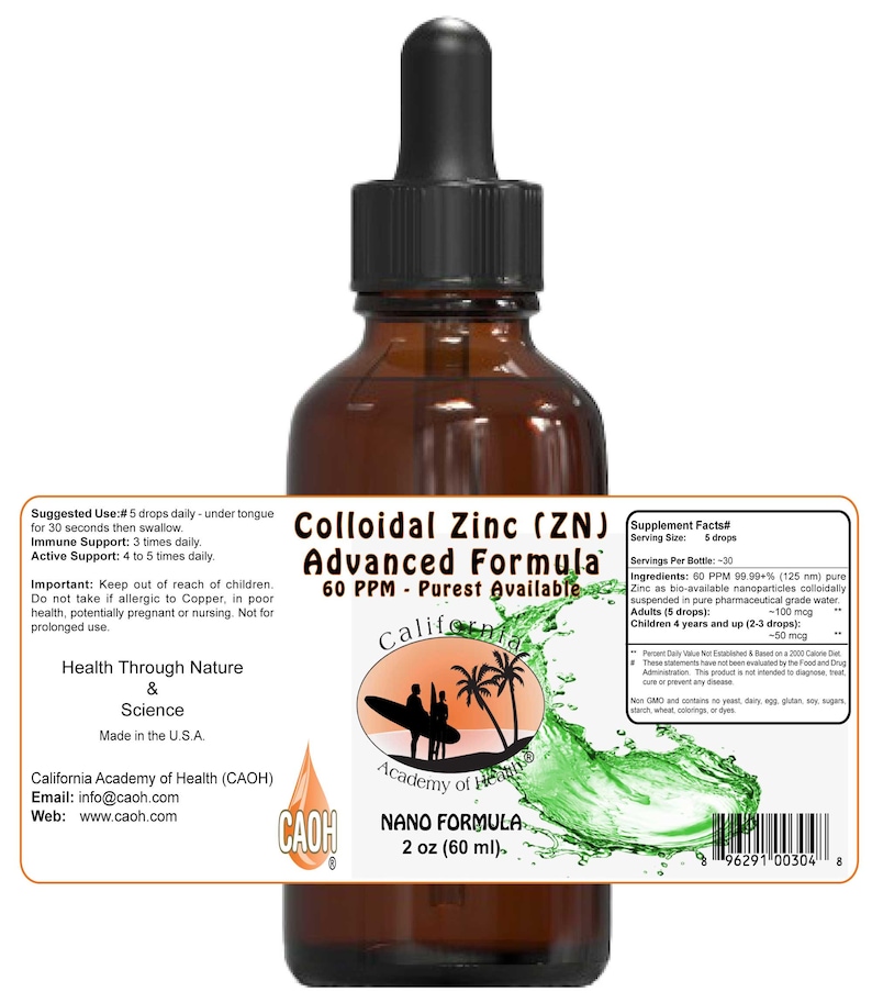 Colloidal Zinc 2 Oz From CAOH - Etsy