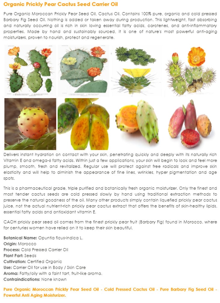 100 Percent Pure Raw Barbary Fig Prickly Pear Nopal Seed Oil 2 Oz - Etsy