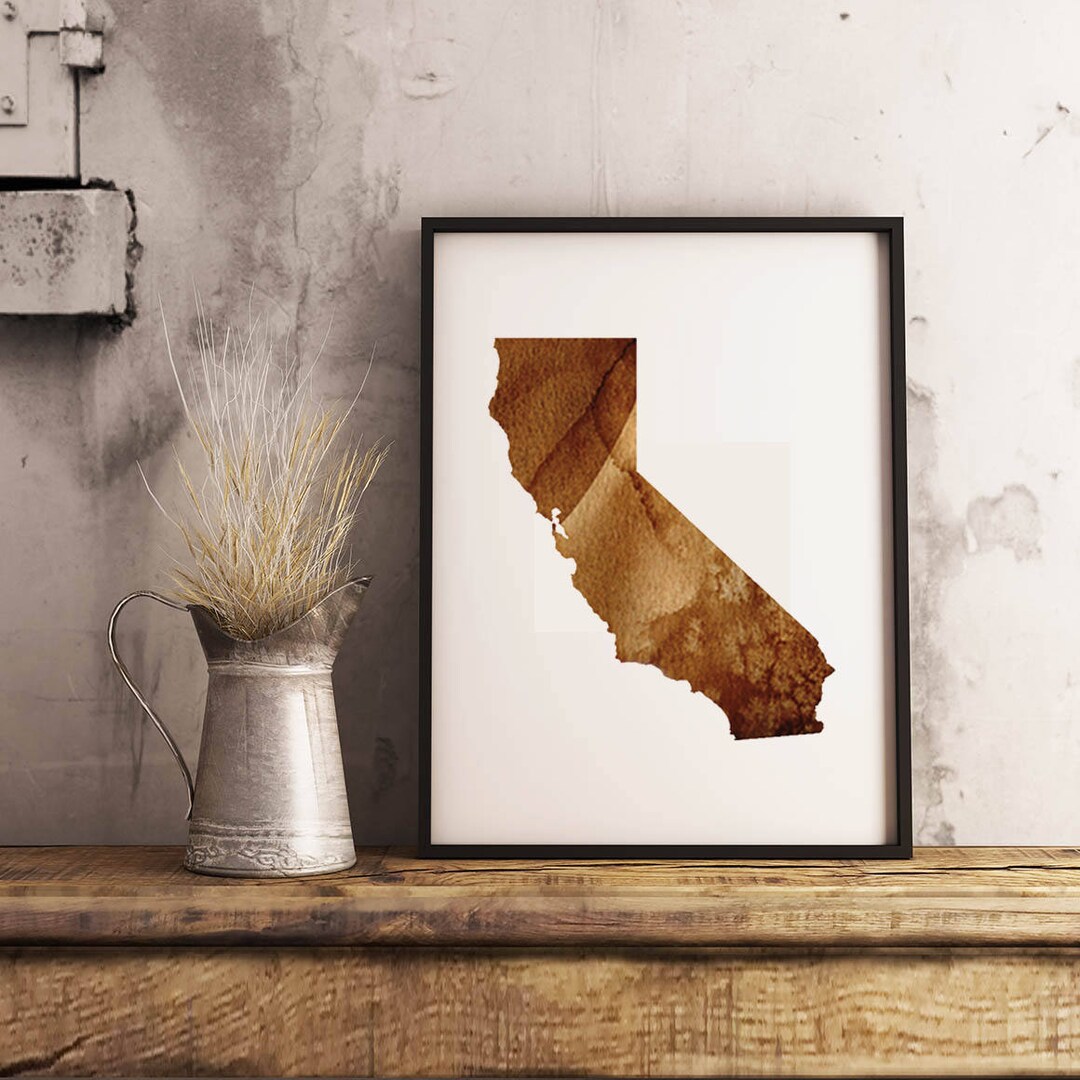 California State Print Watercolor Print - Home Decor - Home Office ...
