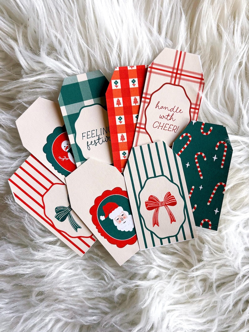 Christmas Pattern Tag Downloads - Etsy