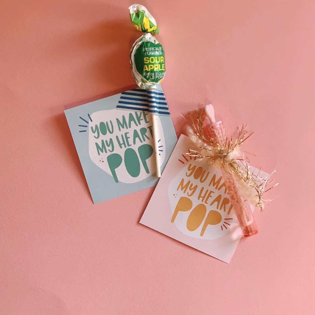 Heart Pop Valentine Download - Etsy