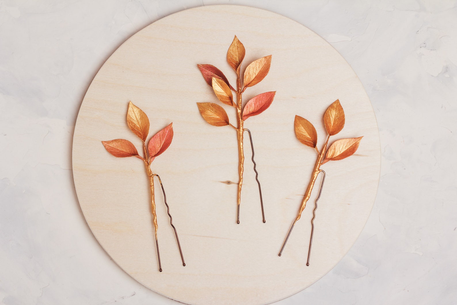 Gold Leaf Hair Pins Set Bridal Hair Piece Fall Wedding Hair | Etsy