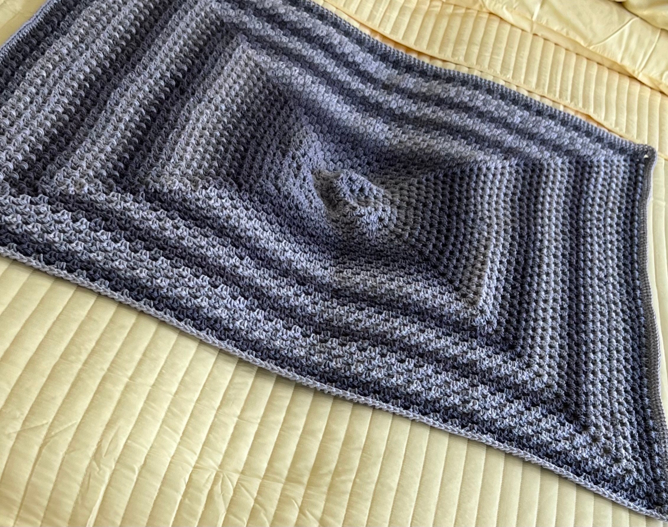 Gray Ombré Crochet Afghan Blanket Throw - Etsy
