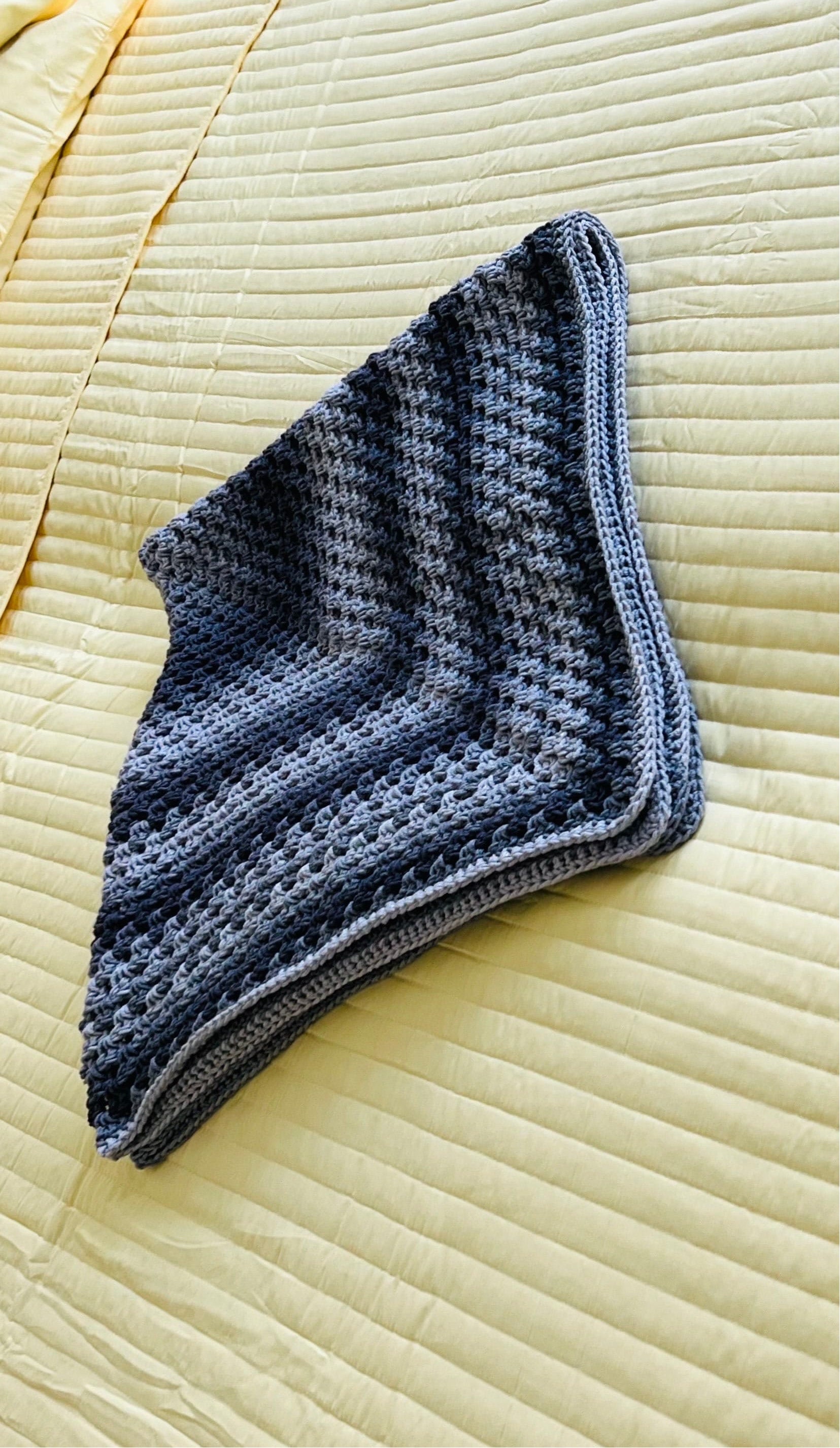 Gray Ombré Crochet Afghan Blanket Throw - Etsy
