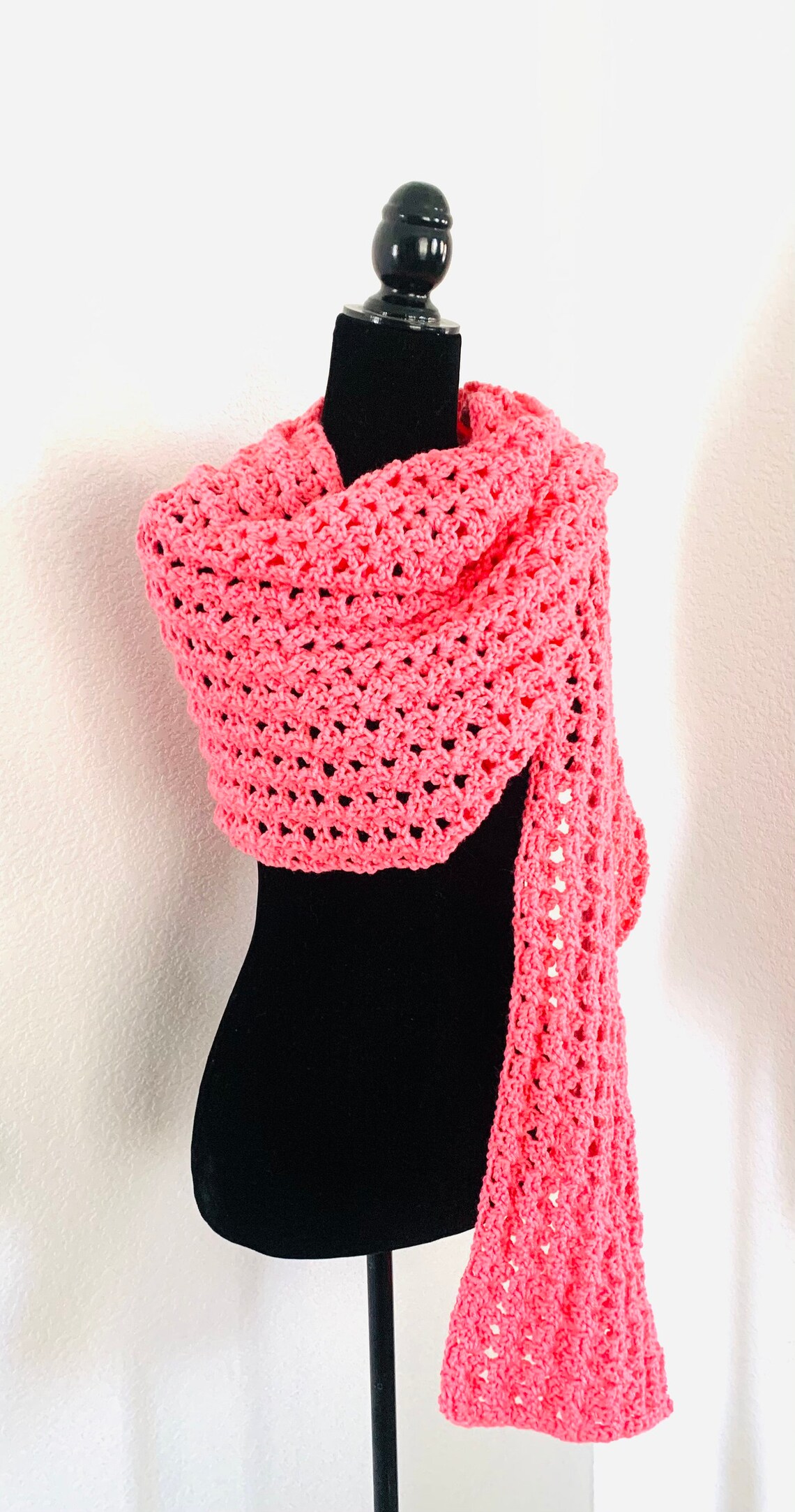 Pink Crochet Shawl - Etsy