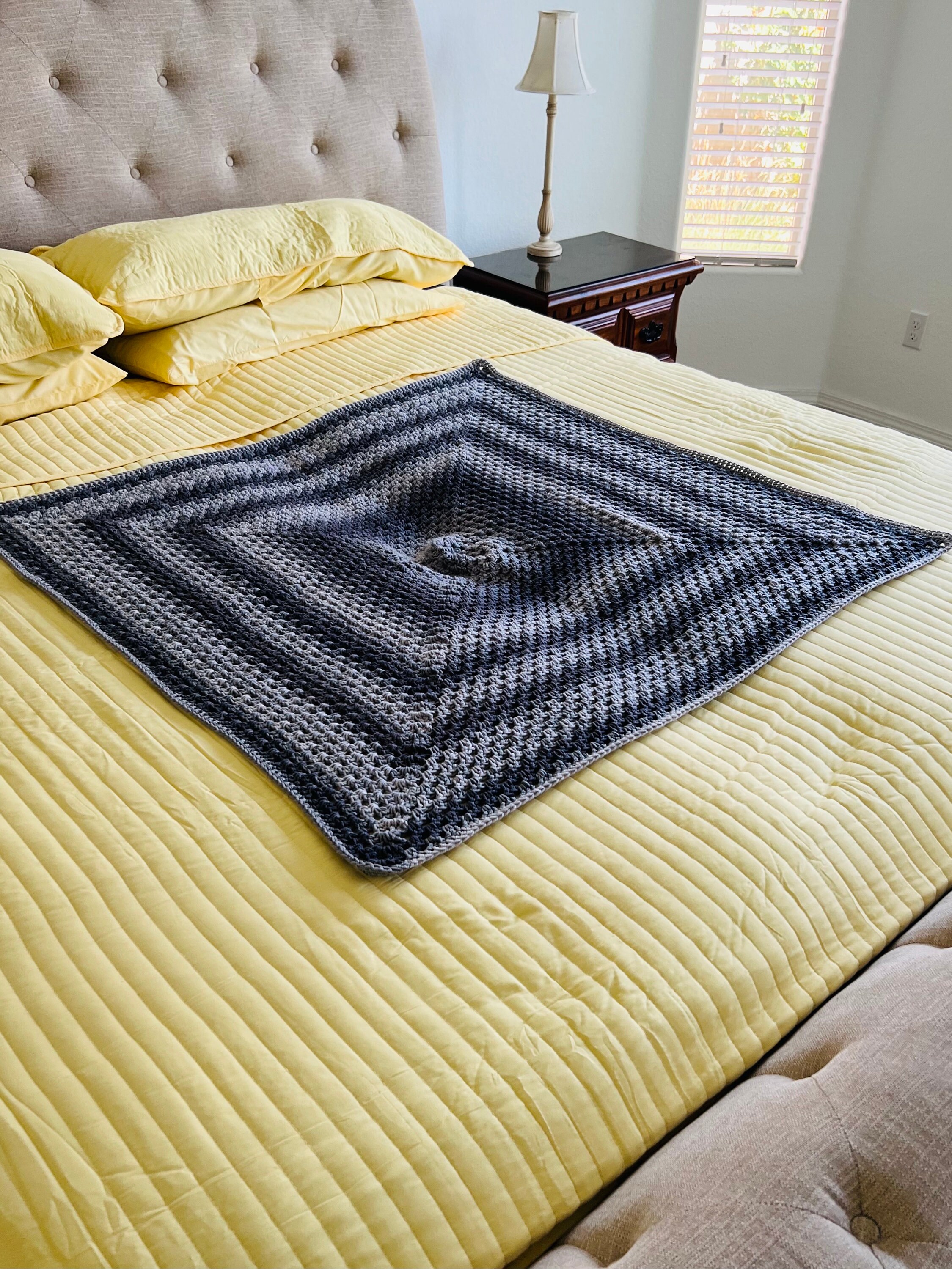 Gray Ombré Crochet Afghan Blanket Throw - Etsy