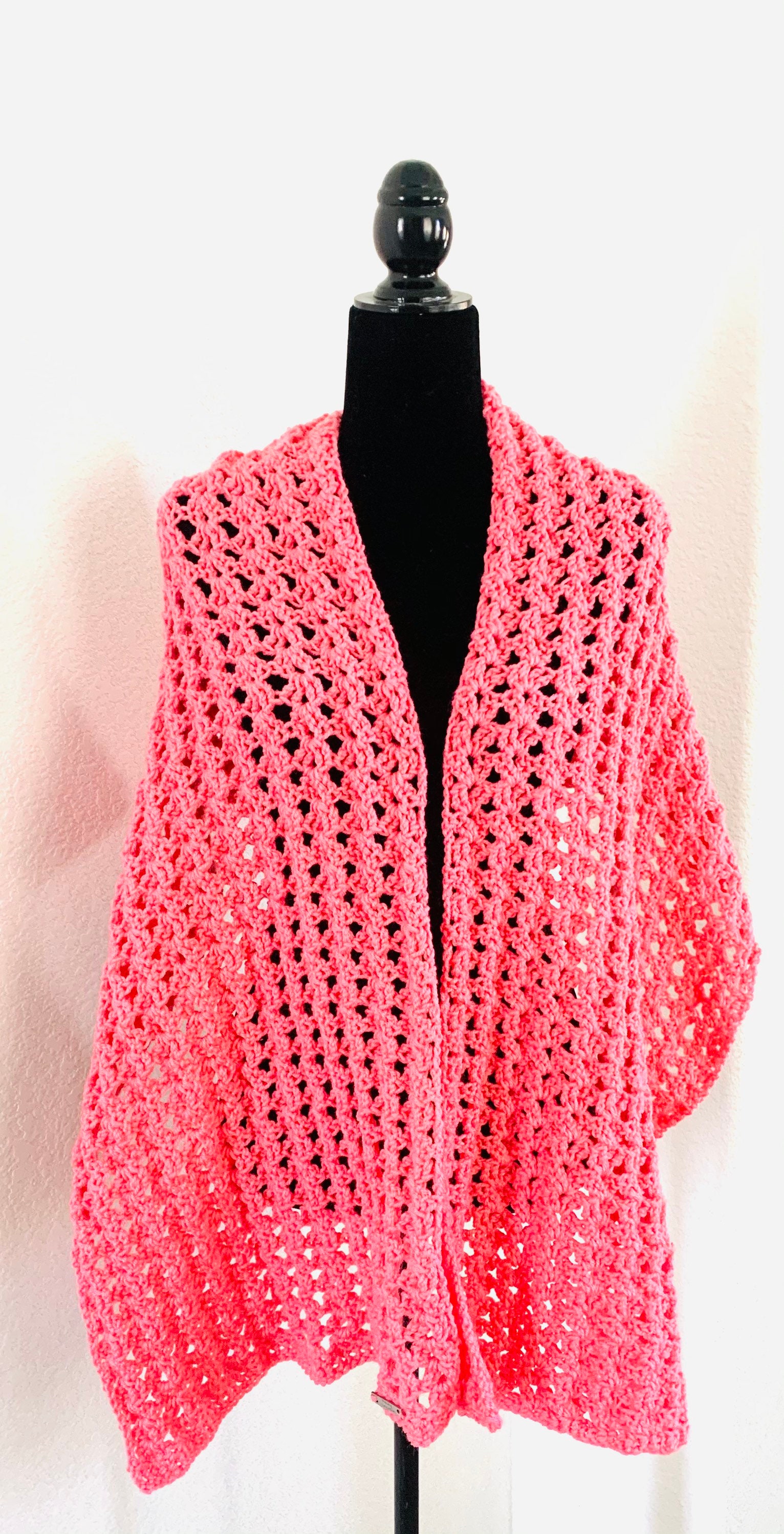 Pink Crochet Shawl - Etsy