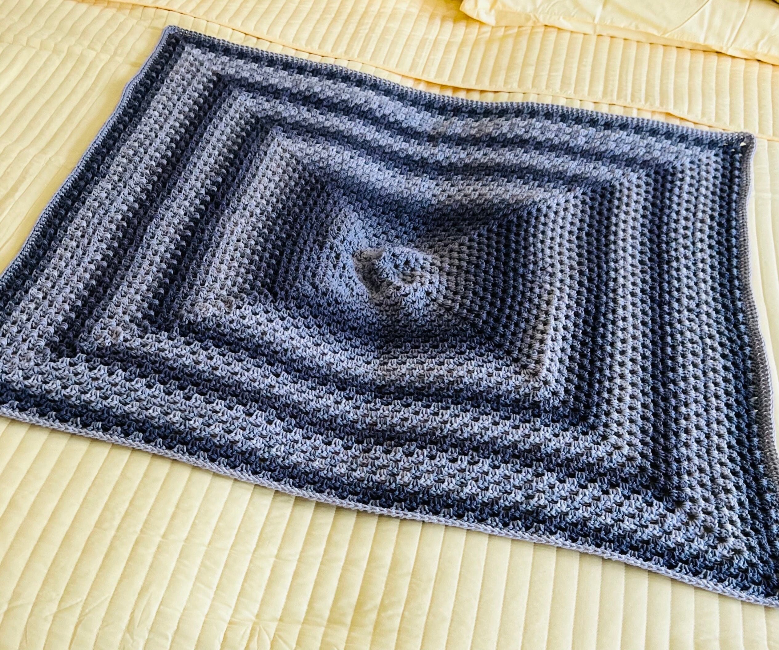 Gray Ombré Crochet Afghan Blanket Throw - Etsy