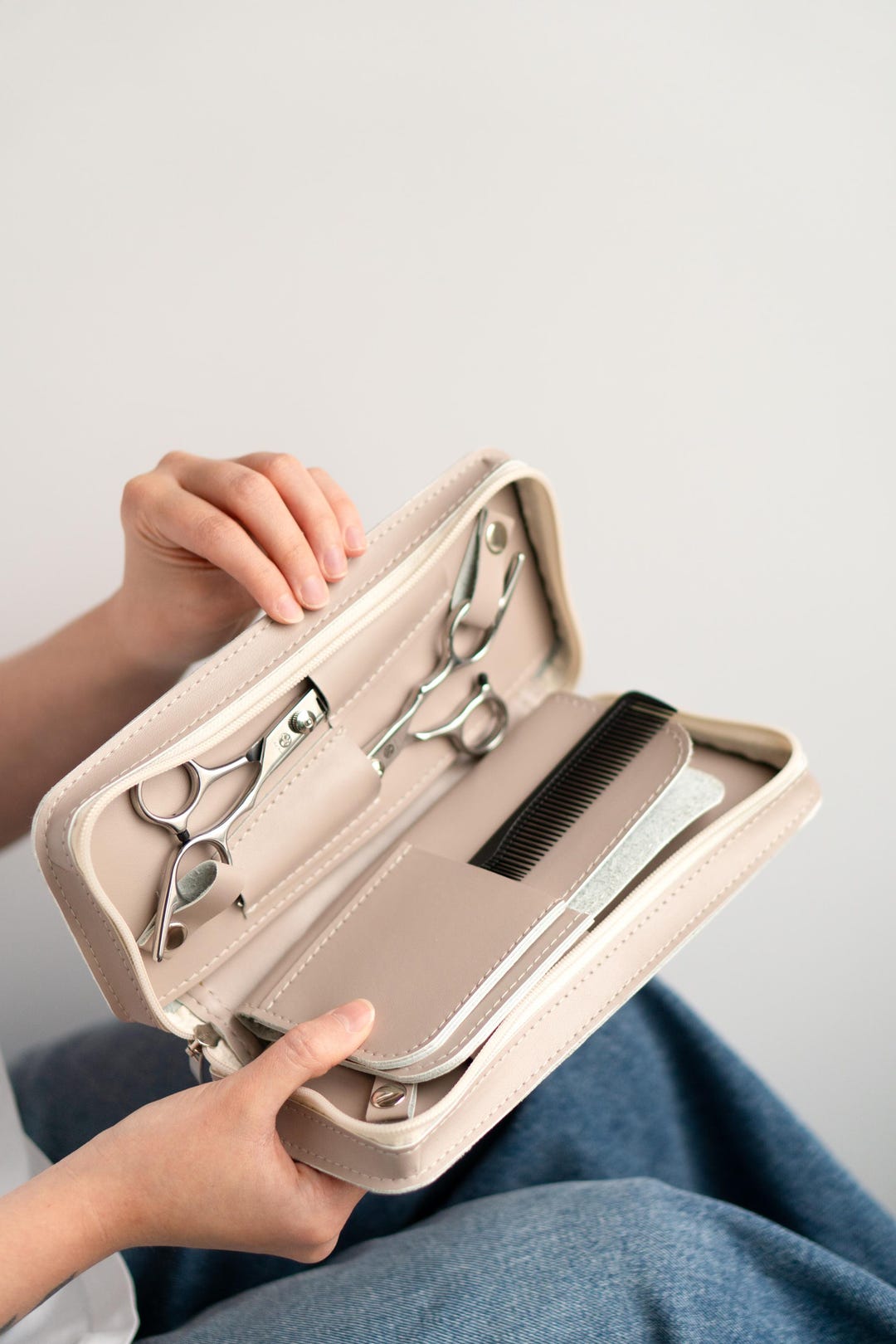 Eco Leather Hair Stylist Organizer – Barber Tool Case With Zipper ...