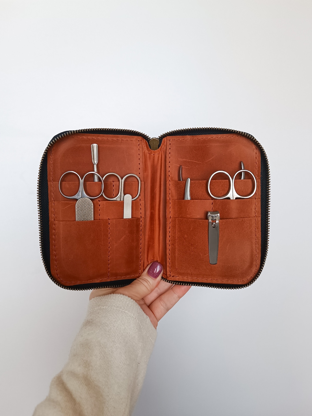 Manicure Set Case, Pouch, Manicure Tool Case, Scissors Leather Case ...