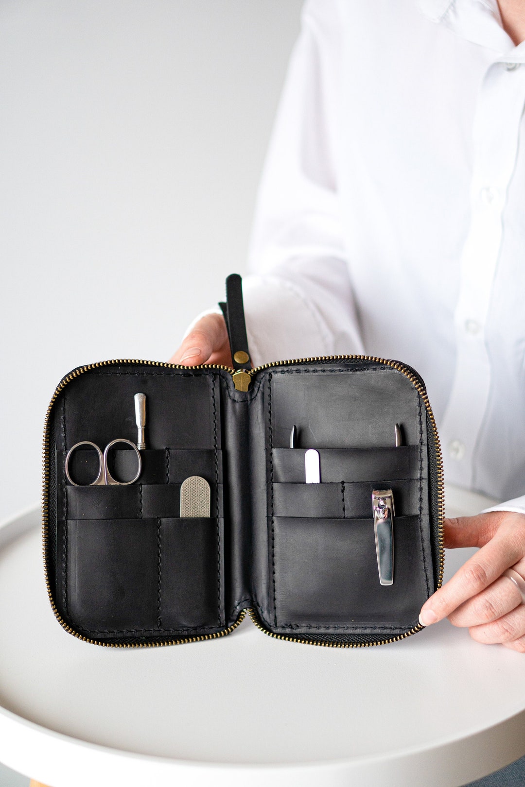 Manicure Set Case, Pouch, Manicure Tool Case, Scissors Leather Case ...