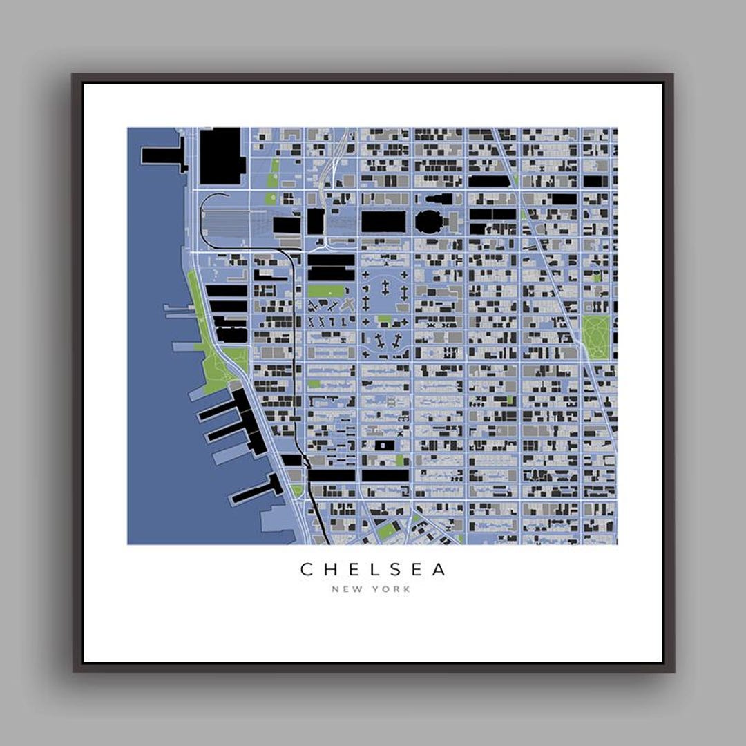 Map Art Chelsea Printable City Map Prints Travel Poster Map Gifts Bar ...