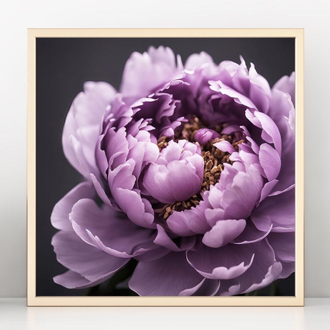 Purple Peony Wall Art Purple Flower Art Prints Digital Download Floral ...