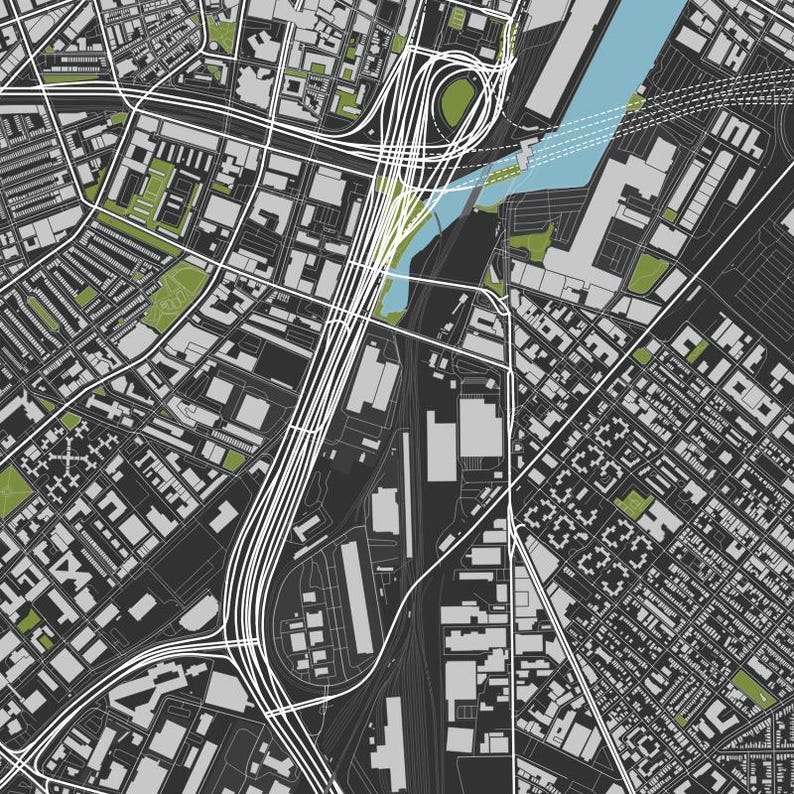 Map Art Boston Digital City Map Poster Printable Masculine Map Gifts ...