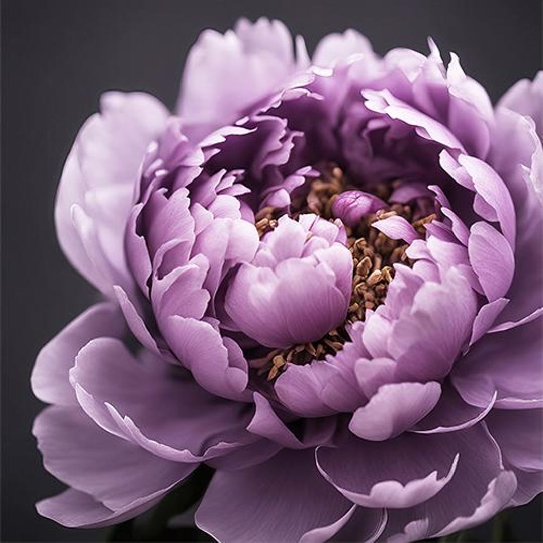 Purple Peony Artwork Digital Download Printable Dark Moody Botanical ...