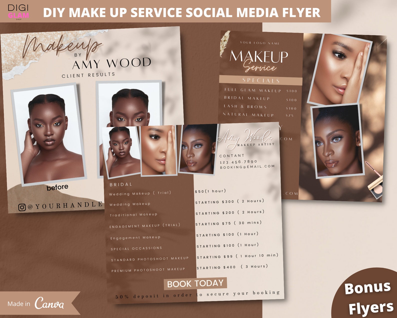 Makeup Flyer Template Makeup Pricelist Makeup Flyer Makeup | Etsy Canada