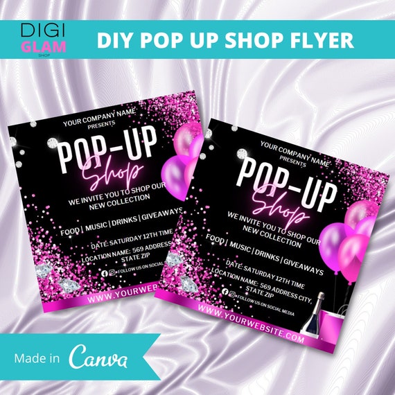 Editable POP UP Shop DIY Business Flyer Design Canva | Etsy