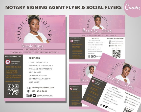 Notary Notary Signing Agent Flyer Template Notary Signing - Etsy