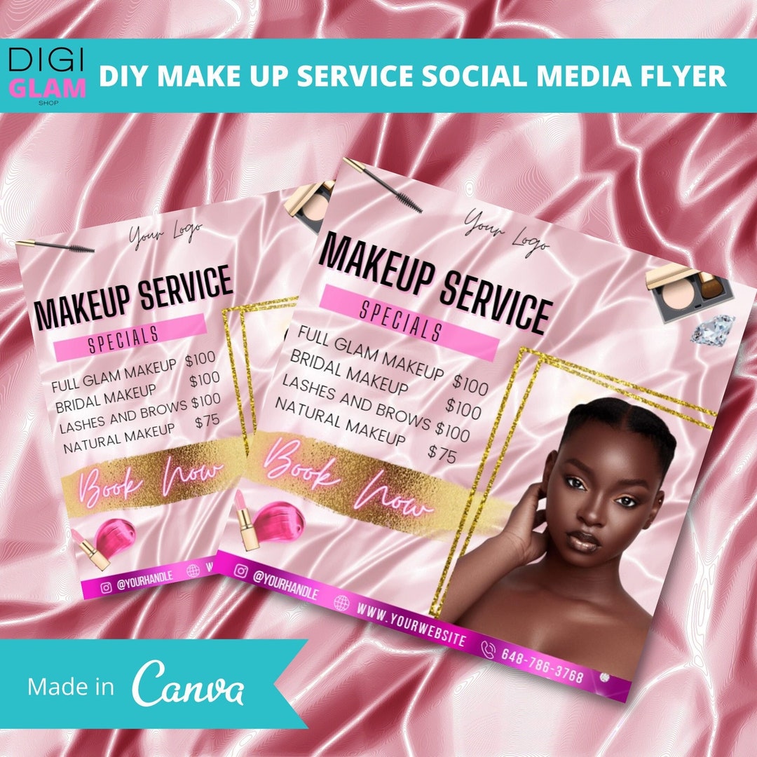 DIY Makeup Artist Flyer MUA Flyer Premade Post Make-up Service Flyer ...