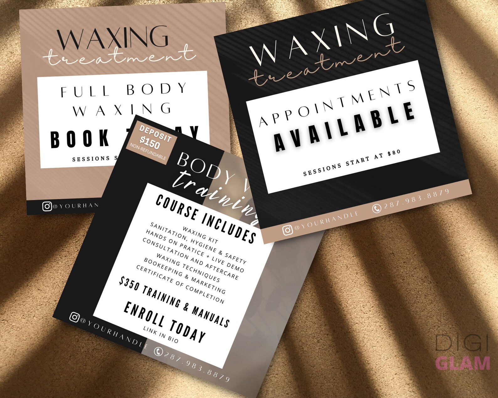 Waxing Flyer D.I.Y Canva Waxing Flyer Template Wax - Etsy