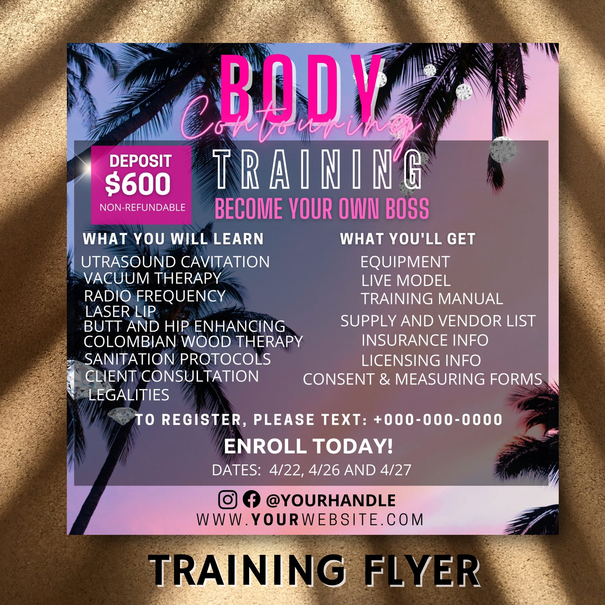 Editable Body Sculpting Flyer Body Contour DIY Body Sculpt | Etsy