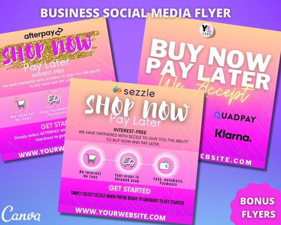 DIY Buy Now Pay Later Flyer Klarna Sezzle Flyer Afterpay | Etsy