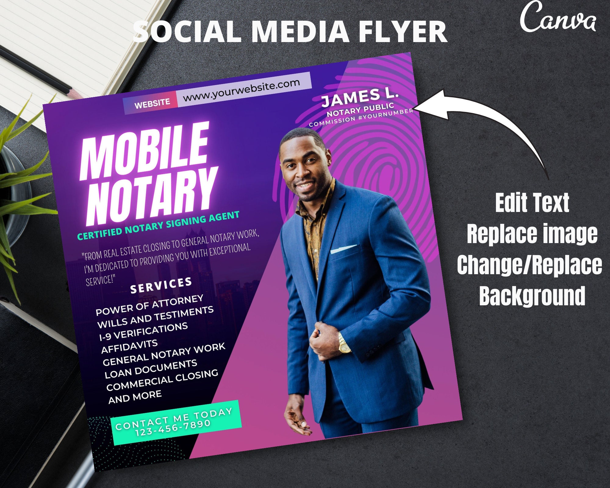 Notary Notary Signing Agent Flyer Template Notary Signing | Etsy