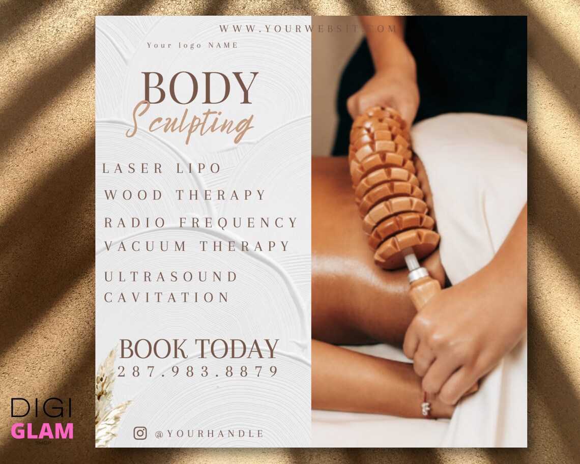 Editable Body Sculpting Body Sculpting Flyer Body Contour | Etsy