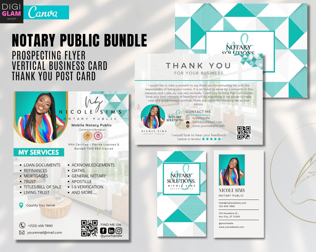 Notary Signing Agent - Notary Marketing Notary Business Card Template ...