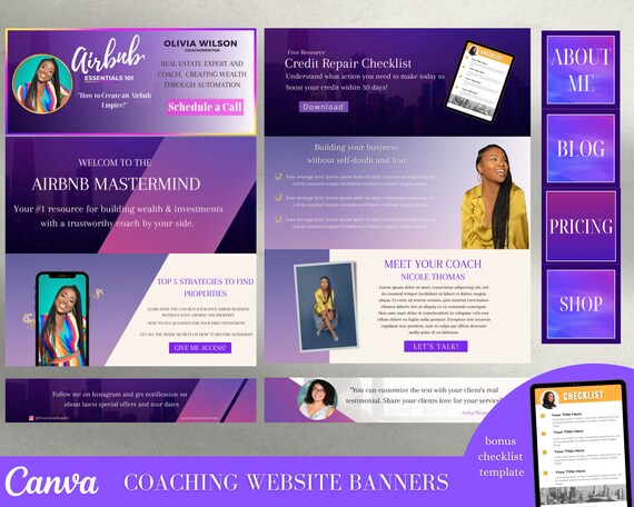 Wix Coach Template wix Website Template Coach Wix Banner | Etsy