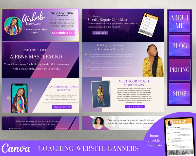 Wix Coach Template wix Website Template Coach Wix Banner - Etsy
