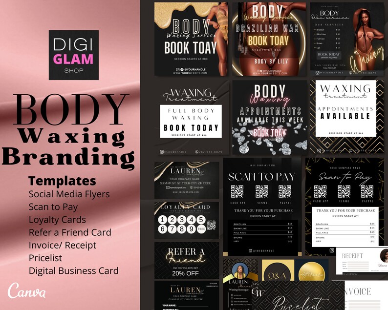 Waxing Service Business Bundle D.I.Y Waxing Flyer Template - Etsy