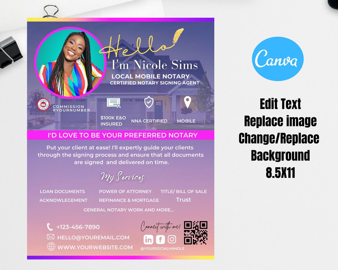 Notary - Notary Signing Agent Flyer Template Notary Signing Flyers Loan ...