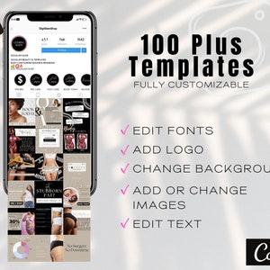 100+ Body Sculpting IG Post Template Mega Instagram Post Bundle Body ...